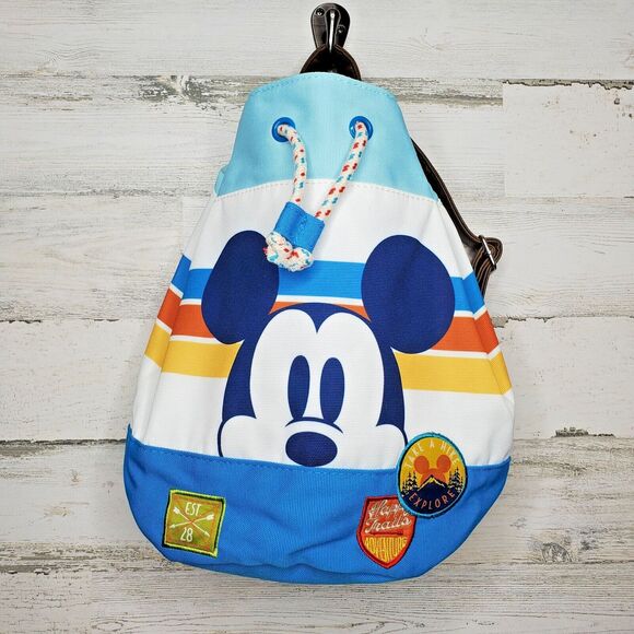 Disney | Bags | Disney Retro Camp Mickey Round Bottom Backpack ...